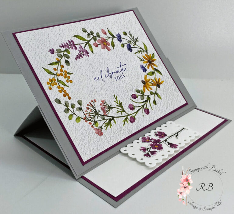 Celebrate You with Dainty Delight on an Easel Fun Fold card | Stamp with Rachel
