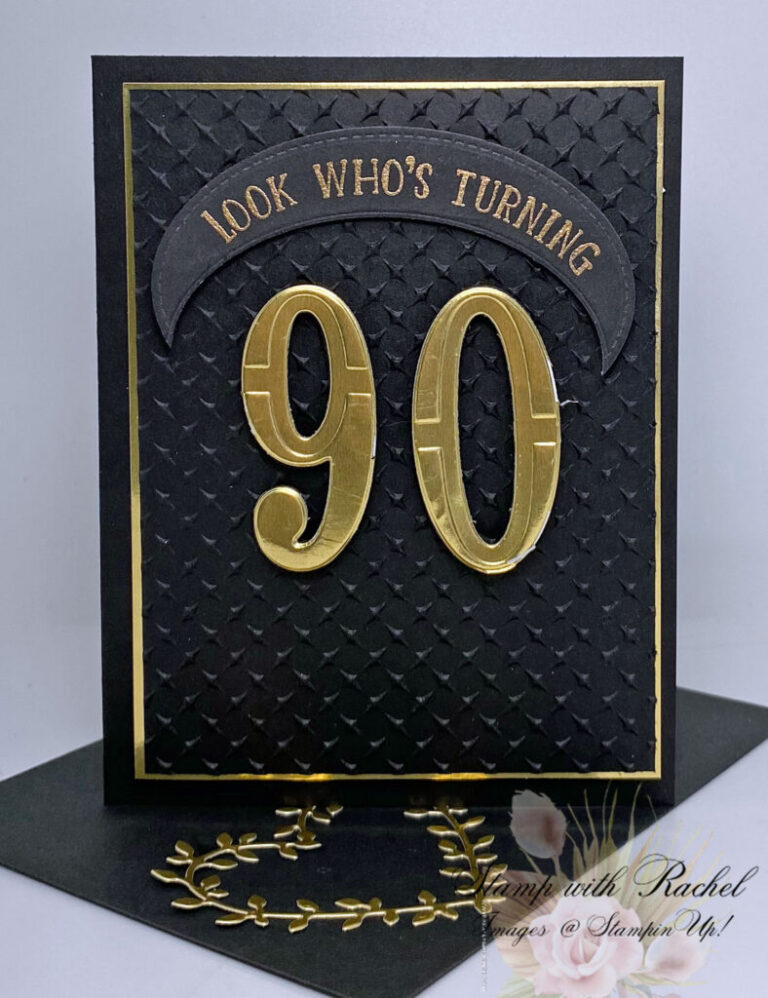 90th Birthday Card Tutorial: Elegant Gold & Black Number Dies with ...