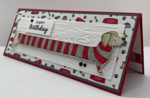Stretching Birthday Wishes: An Adorable Dachshund Slim Card | Stamp ...